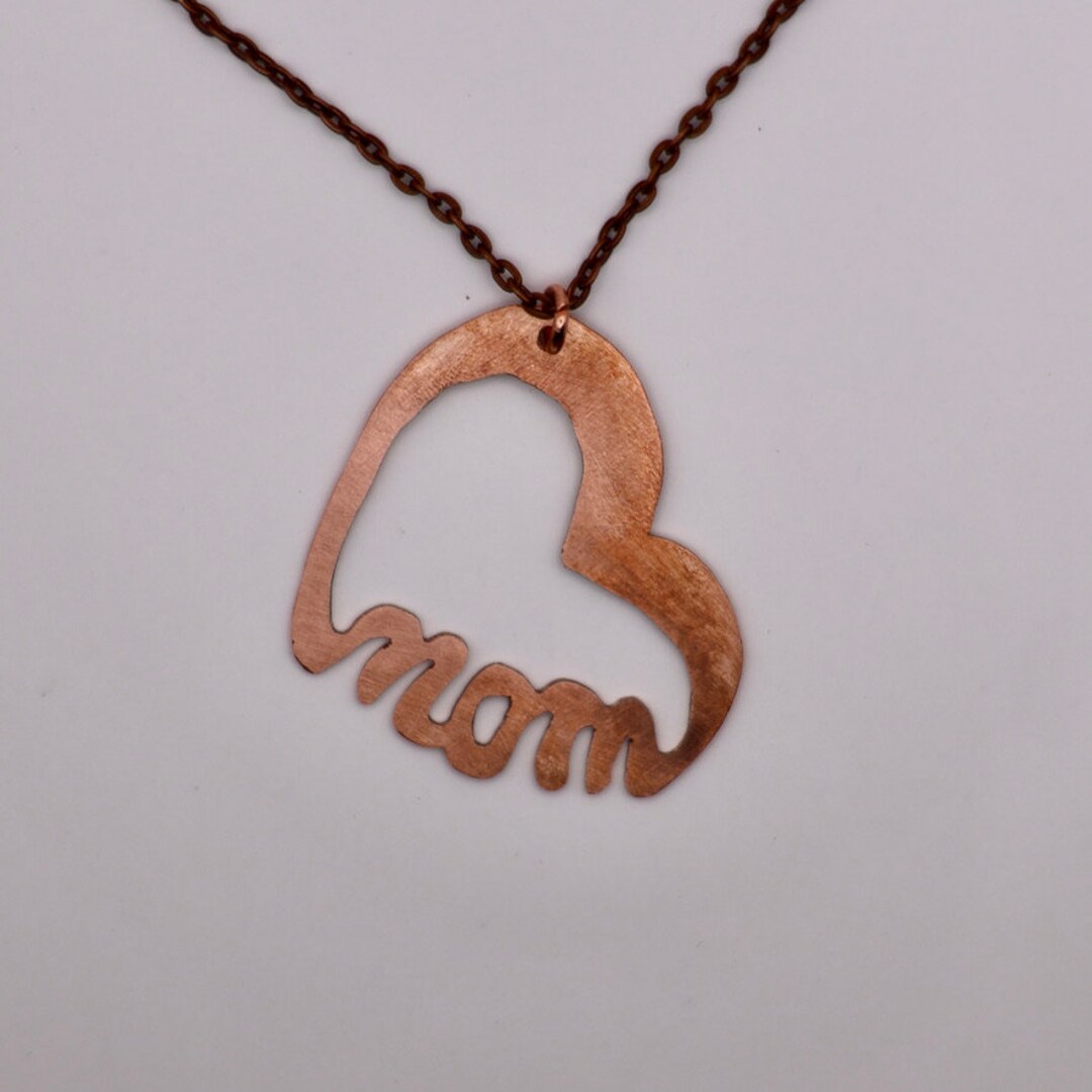 Copper Mom Pendant 24 Copper Chain Handmade Metalsmithed Birthday Gift ...