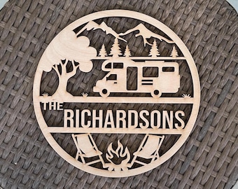Personalized Camper Name Sign, Customizable Camping Name Sign, RV ...
