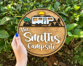 Personalized Camper Name Sign, Customizable Camping Name Sign, RV ...