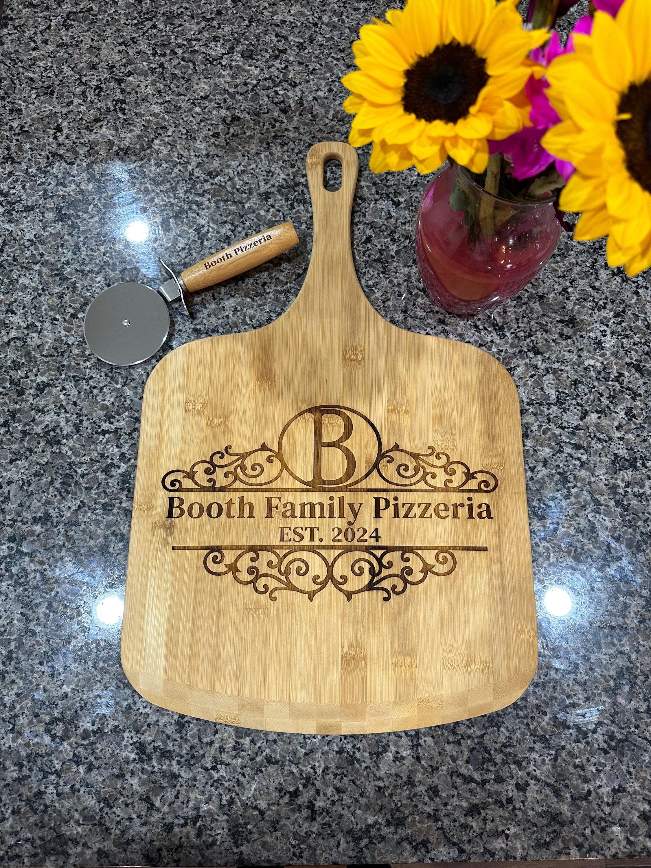Personalized Pizza Board and Pizza Cutter, Pizza Peel Father's Day Gift ...