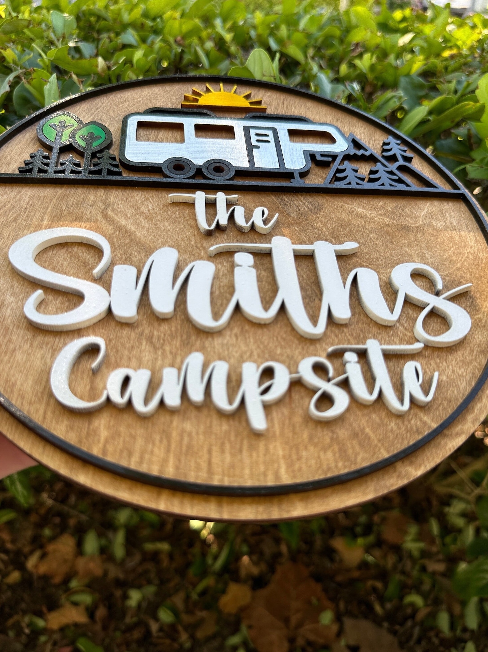 Personalized Campsite Name Sign, Family Campsite Decor Customized Sign ...