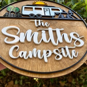 Personalized Campsite Name Sign, Family Campsite Decor Customized Sign ...