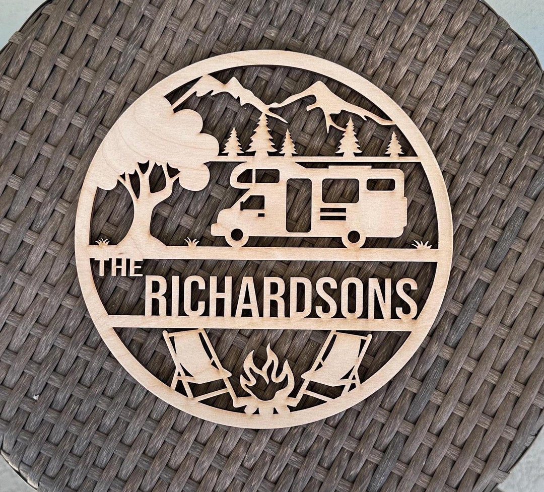 Personalized Camping Sign, Customized Camper Name Sign, RV Camping Last ...