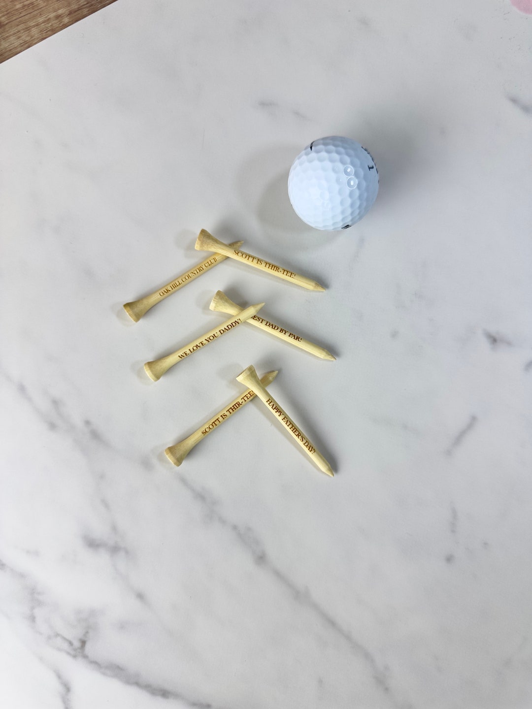Custom Golf Tees, Bamboo Personalized Golf Tees Laser Engraved 2.75 ...