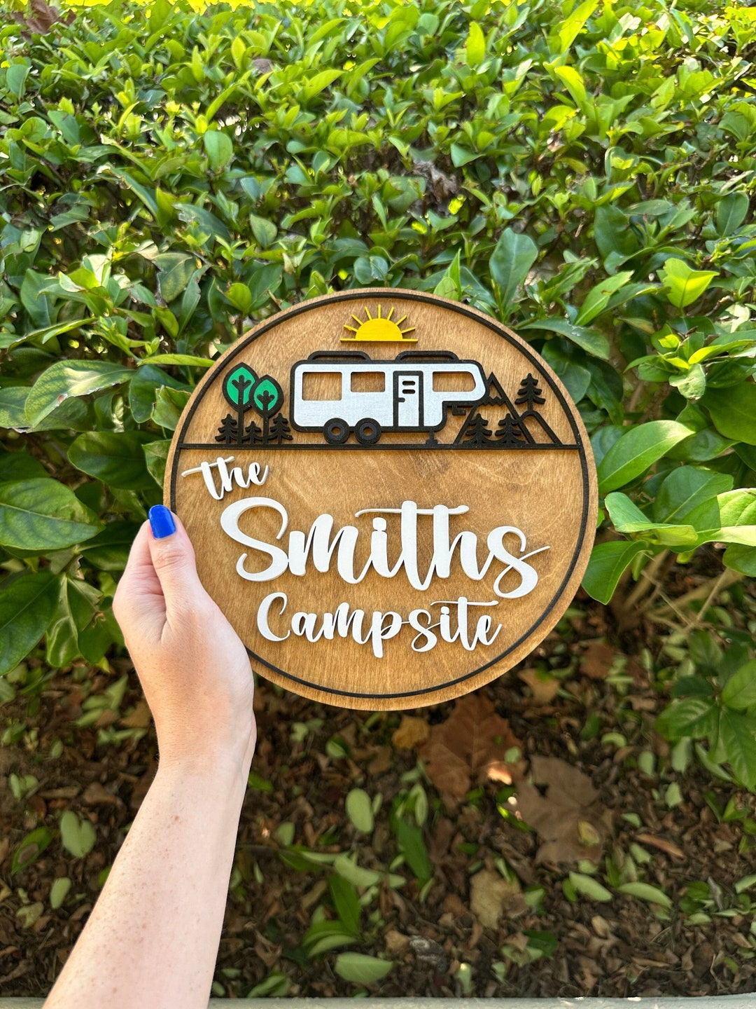 Personalized Campsite Name Sign, Customizable Camping Name Sign, RV ...