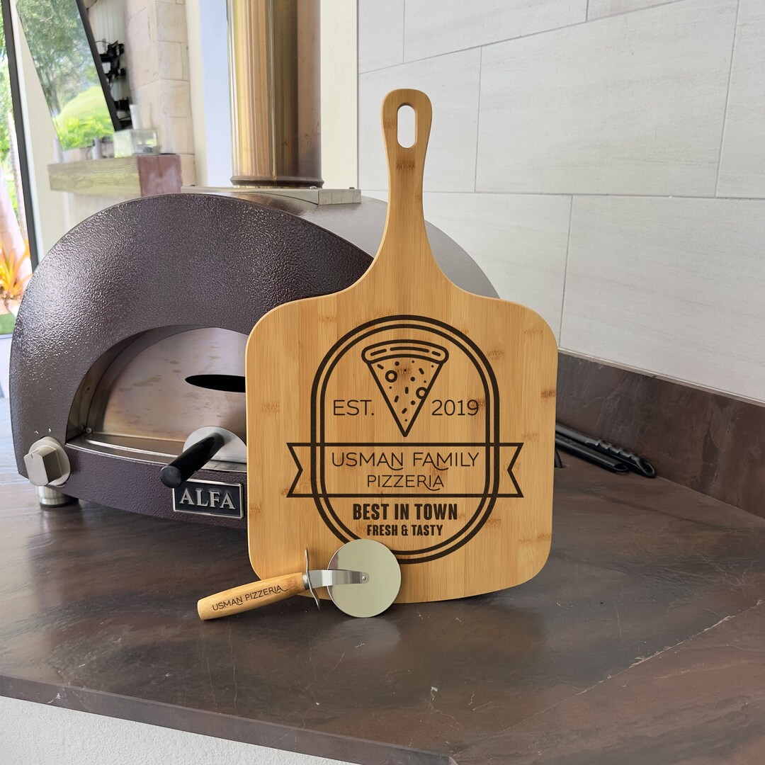 Personalized Pizza Peel and Pizza Cutter, Custom Pizza Paddle, Engraved ...