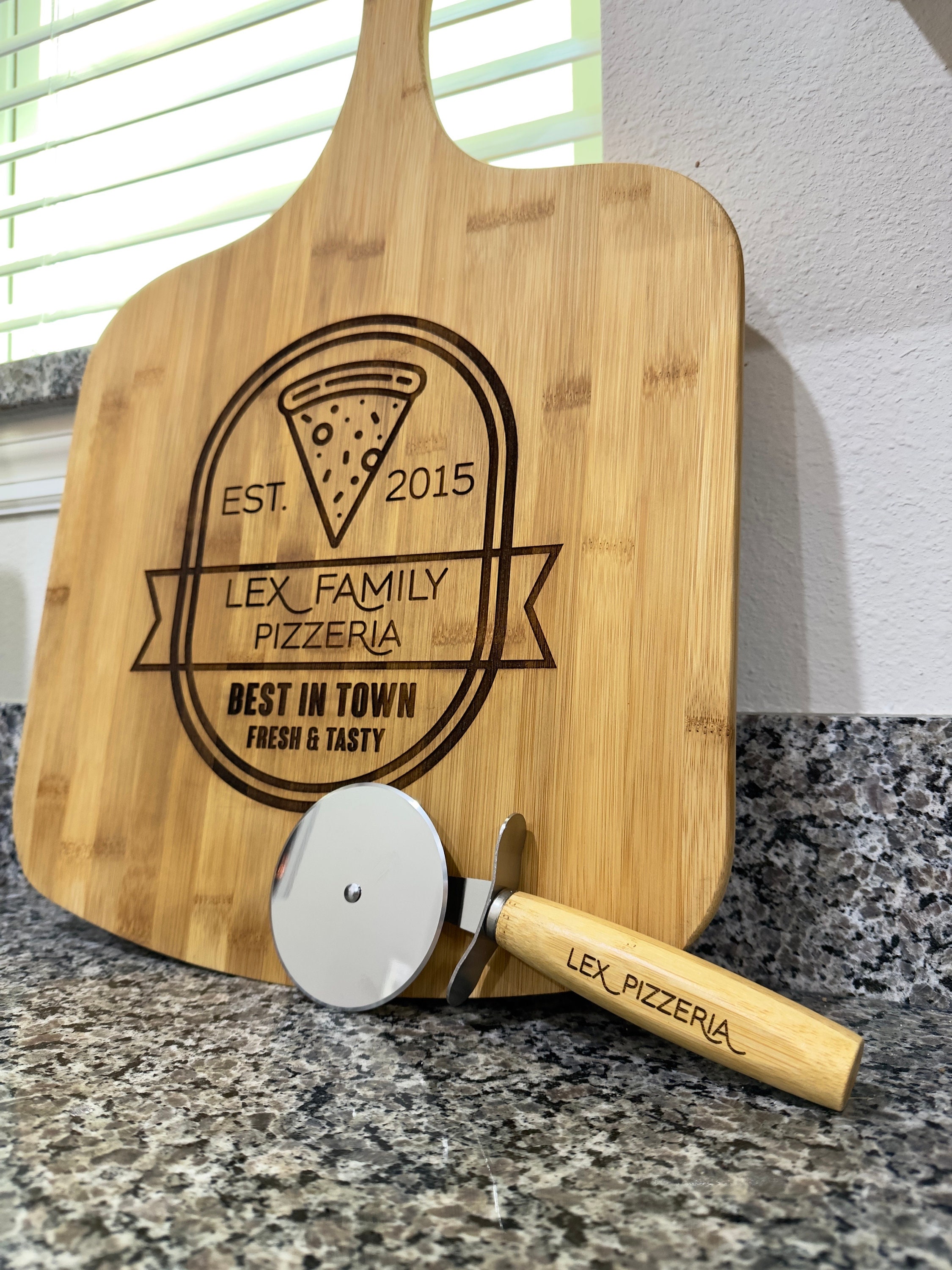 Personalized Pizza Stone and Pizza Cutter, Pizza Father's Day Gift ...