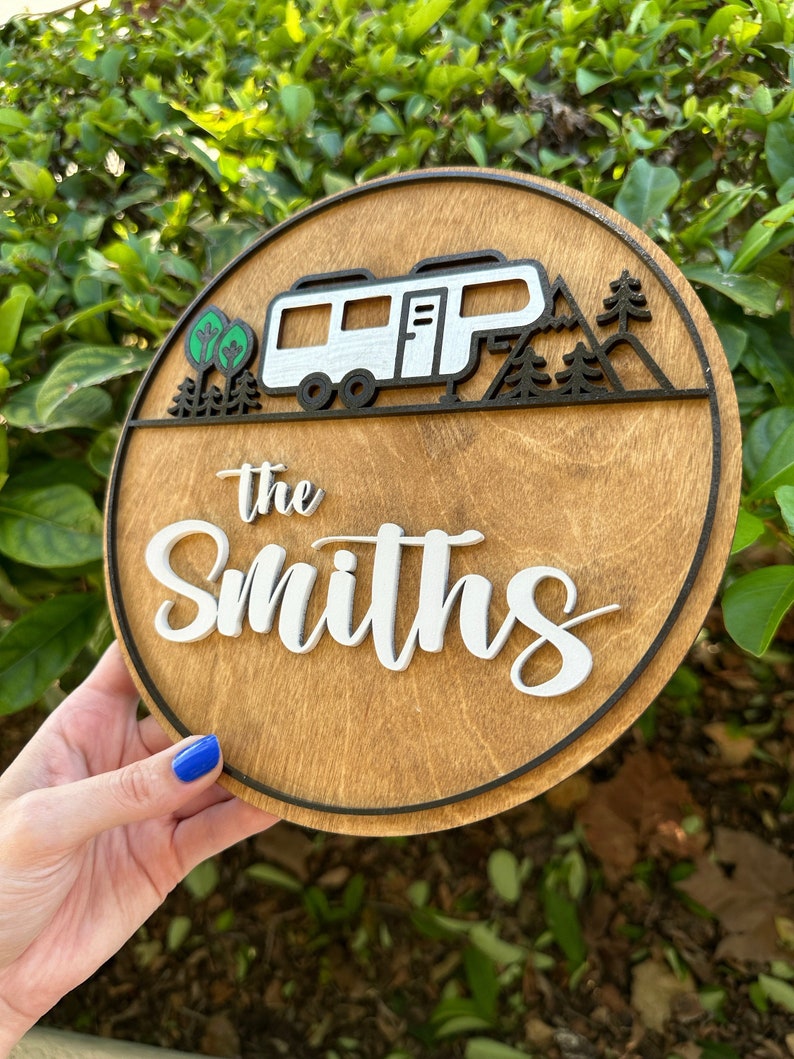 Personalized Camper Name Sign, Customizable Camping Name Sign, RV ...