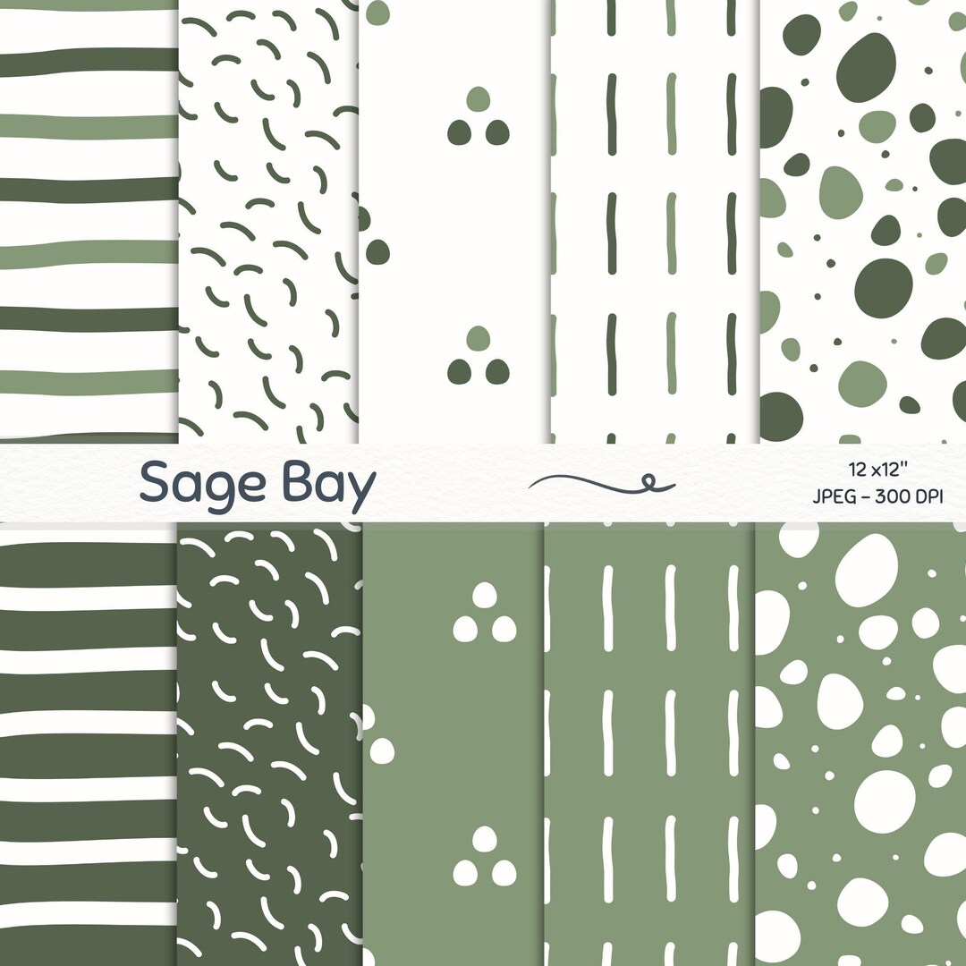 Sage Green Seamless Digital Paper, Seamless Green Pattern, Printable ...