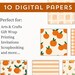Orange Print Digital Paper, Orange Fruit Seamless Pattern, Stripes and ...