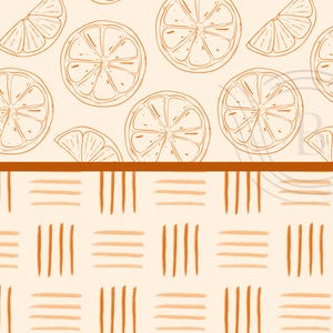 Orange Print Digital Paper, Orange Fruit Seamless Pattern, Stripes and ...