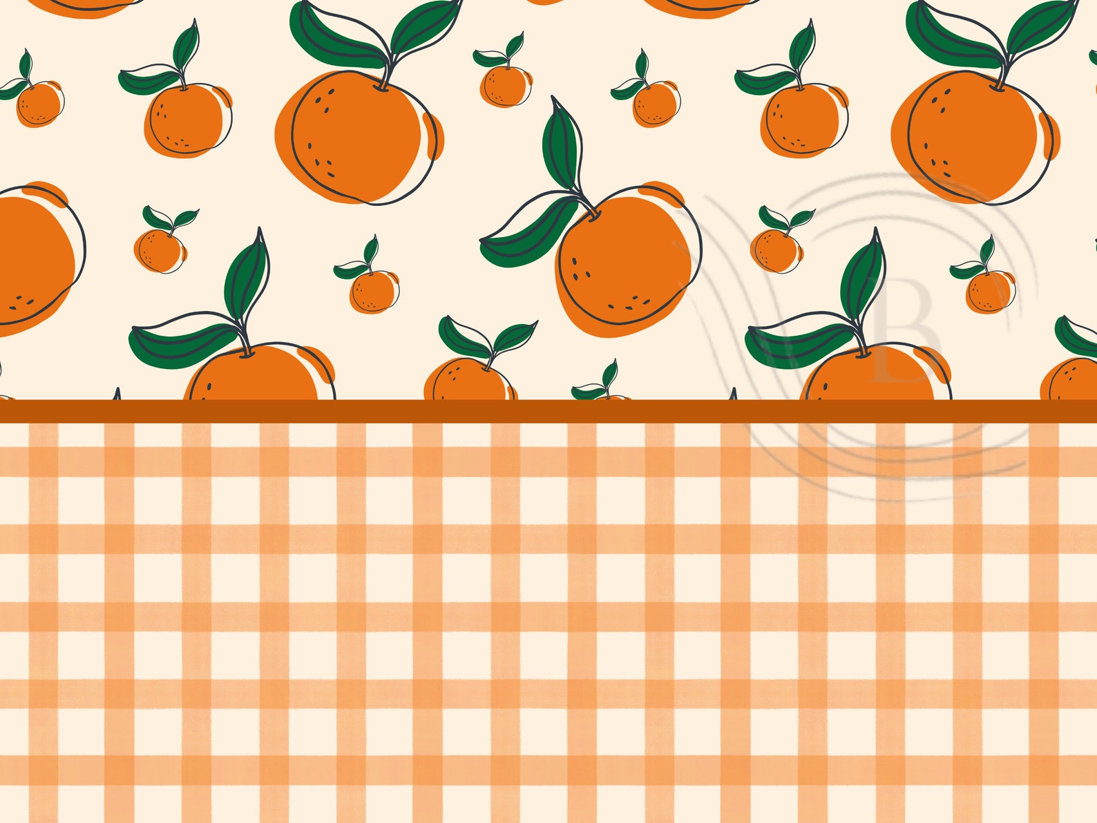 Orange Print Digital Paper, Orange Fruit Seamless Pattern, Stripes and ...
