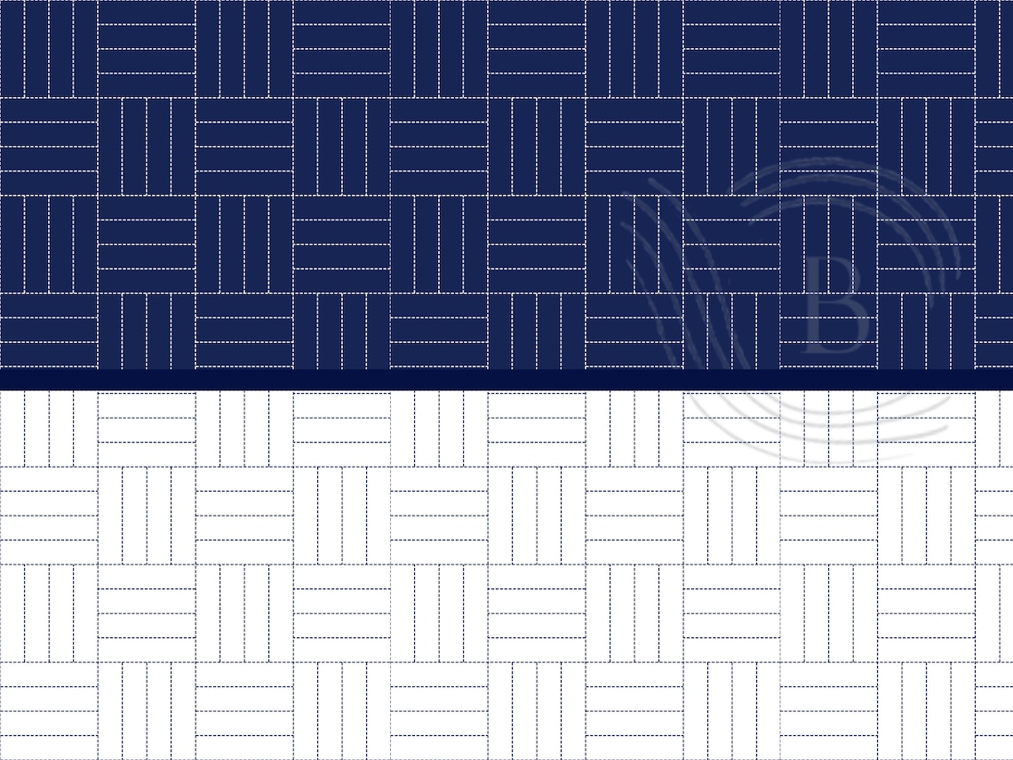 Blue and White Japanese Inspired Digital Patterns, Sashiko Geometric ...