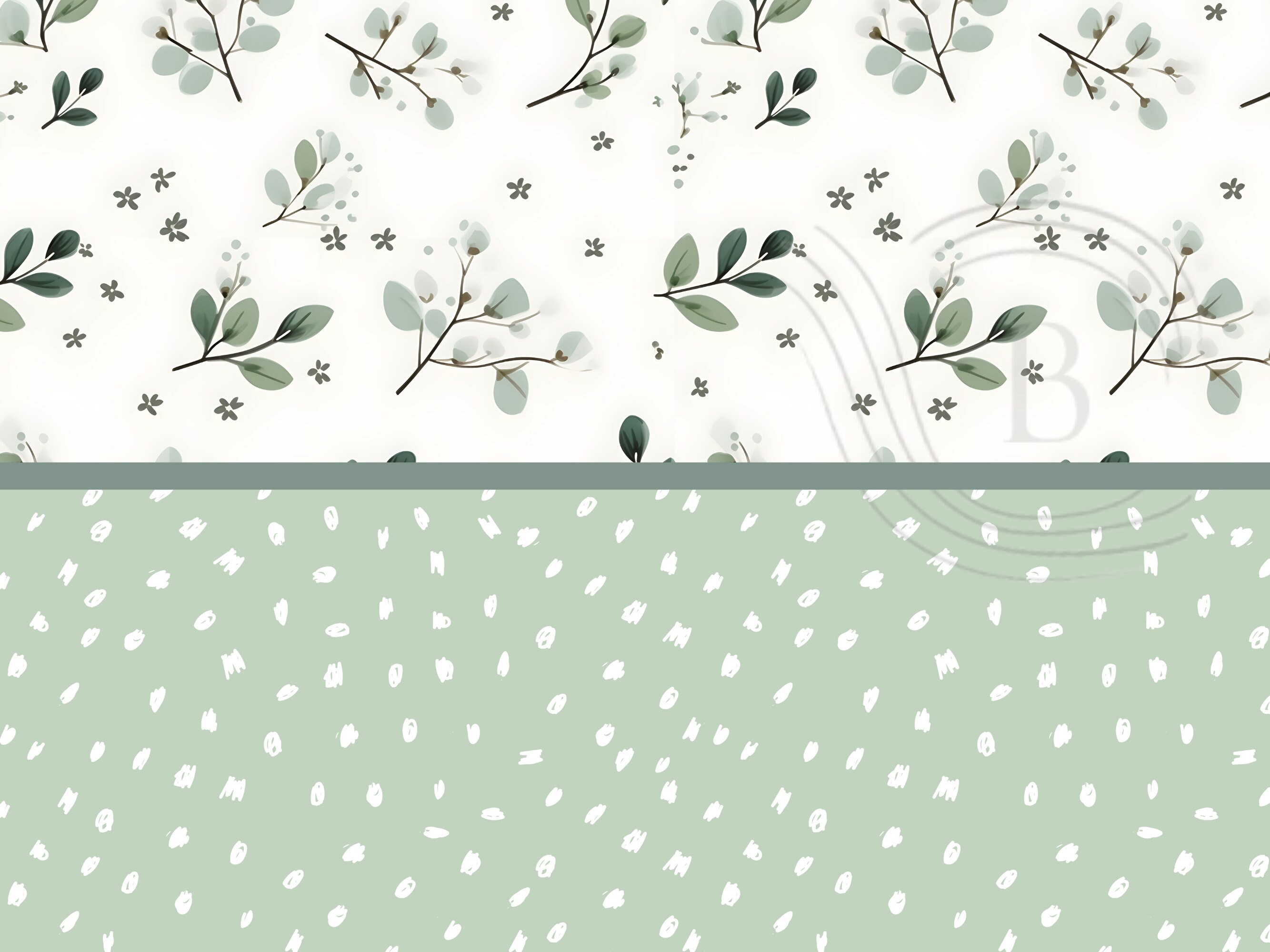 Pink and Green Floral Digital Paper, Seamless Flower Pattern, Pink and ...