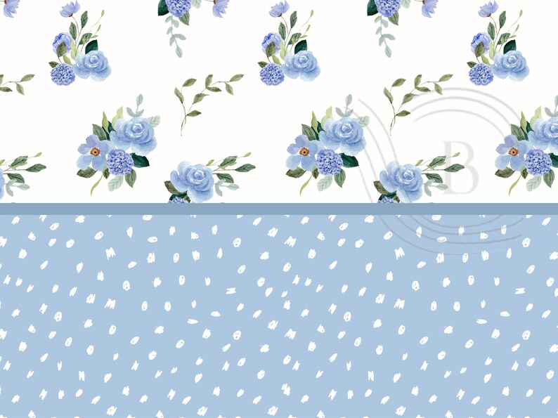 Blue & Purple Digital Paper, Baby Blue Seamless Patterns, Lavender ...