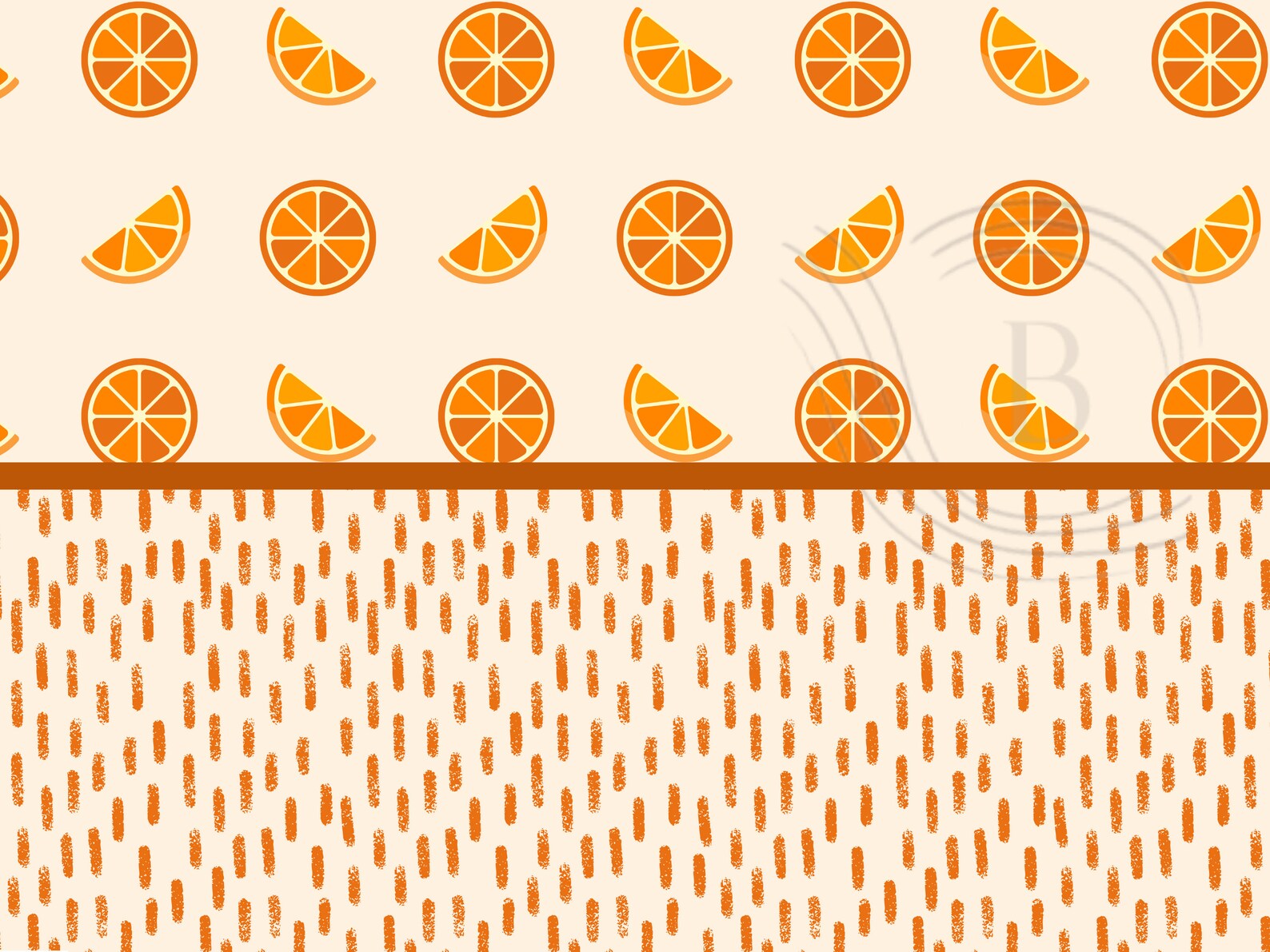 Orange Print Digital Paper, Orange Fruit Seamless Pattern, Stripes and ...