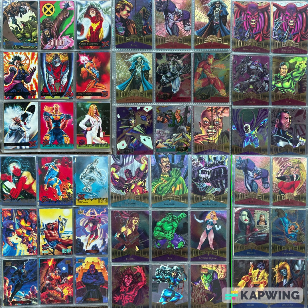 Lot of 201 DC & Marvel 90s Trading Cards near Mint Silver Flasher, Gold ...