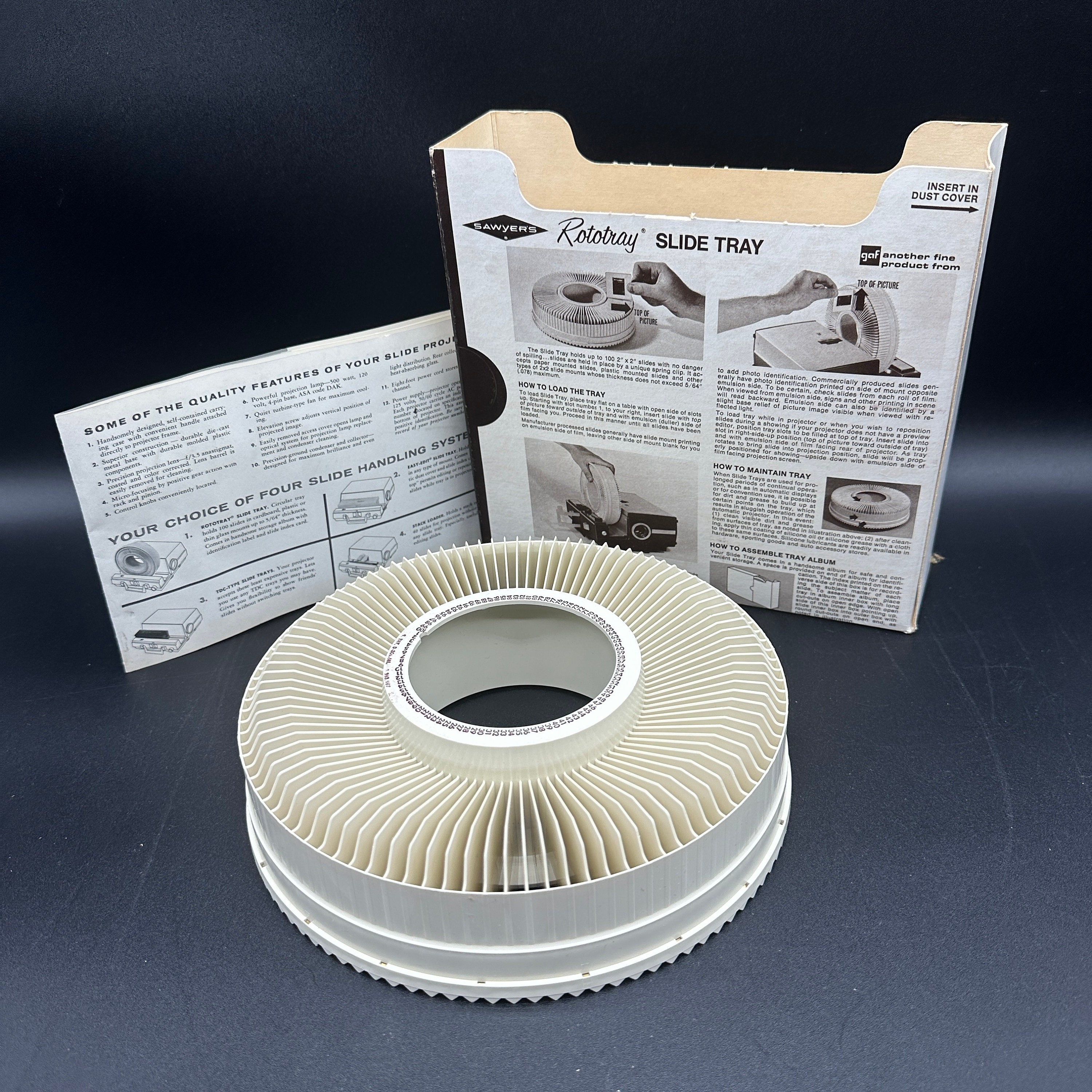 GAF 1960s Anscomatic 660 2x2 Slide Projector Rototray Slide Tray Tested ...