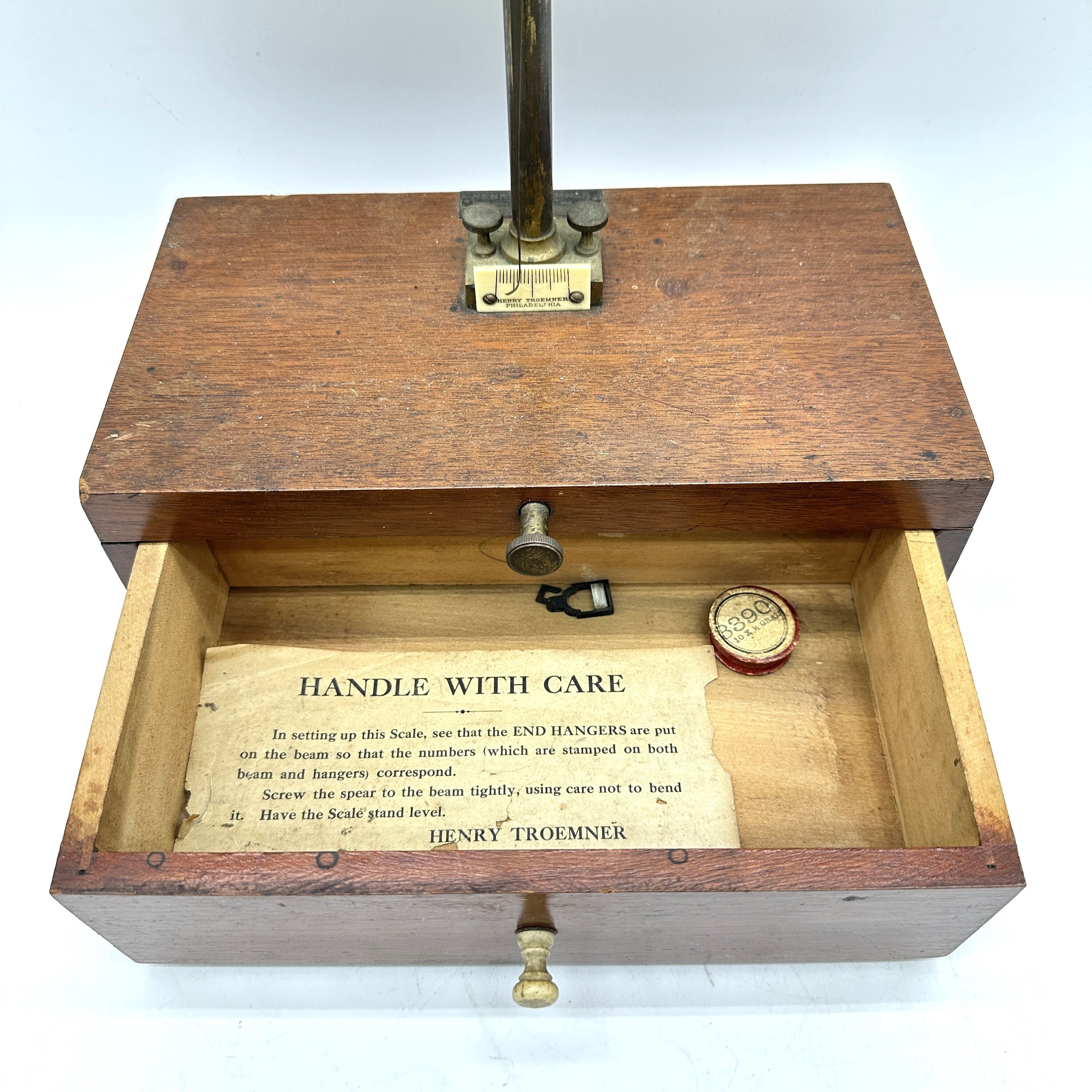 Antique Henry Troemner Apothecary Scale W/ Christian Becker Brass ...