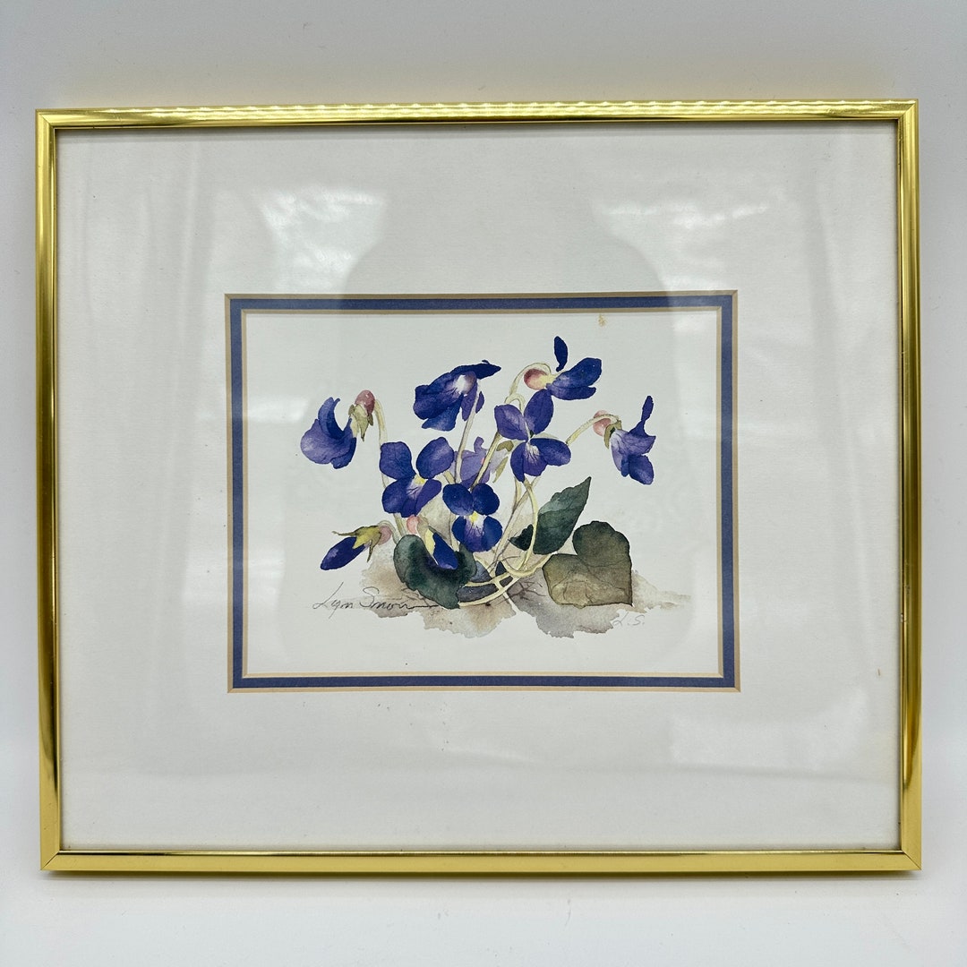 Vintage Lyn Snow wood Violet Watercolor Lithograph - Etsy Australia