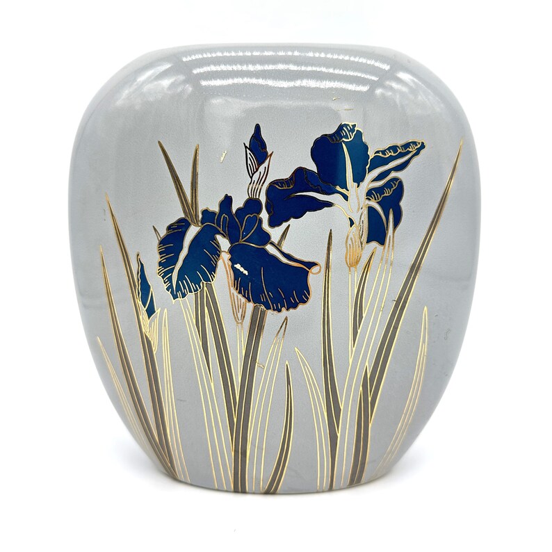 Vintage Royal Iris Otagiri Japan Indoor Vase Cobalt Blue Gold Accent Marked - Etsy