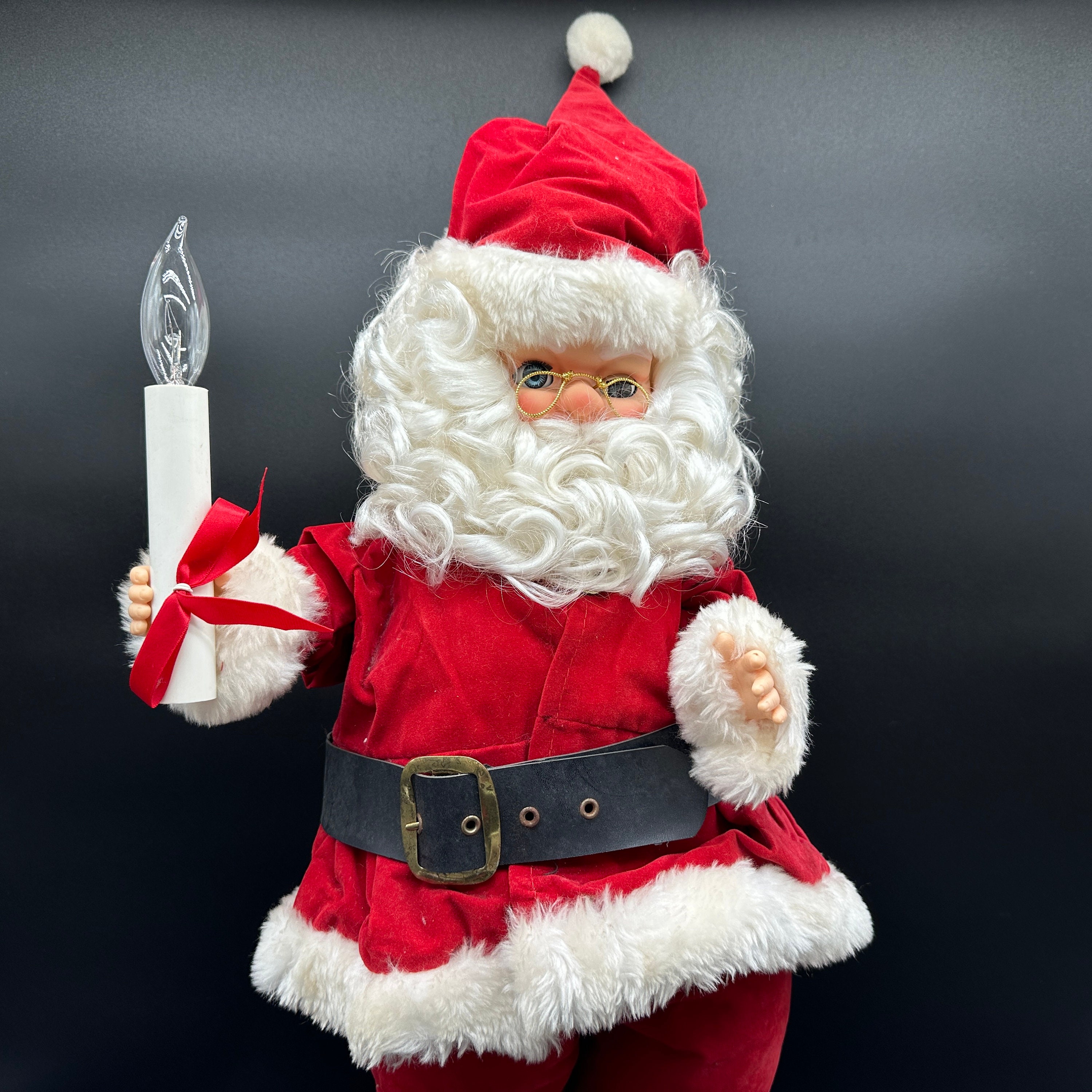 Vintage Animated Santa Holding Candle 24 Christmas Decor - Etsy
