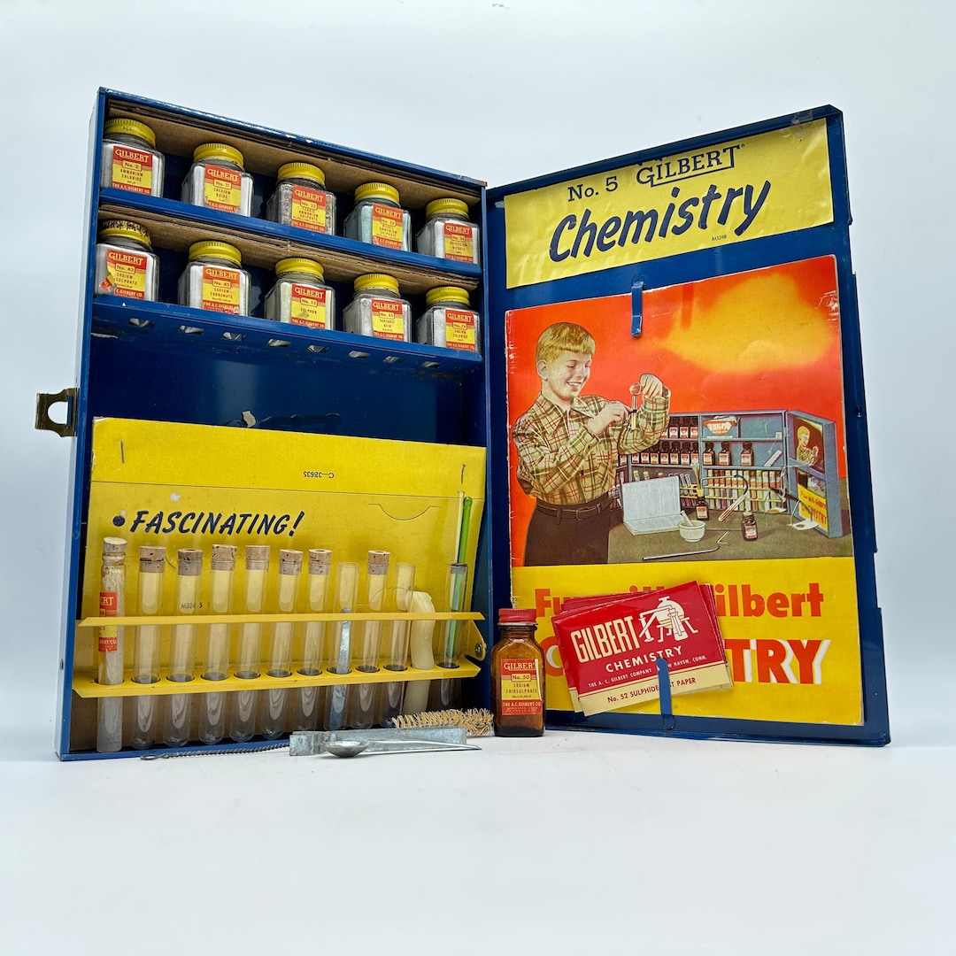 1950s Fun With Gilbert Chemistry Set No. 5 W/ Metal Box - Etsy