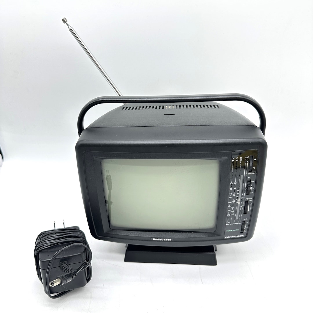 Vintage Radio Shack Portavision 16-245 7" Black & White TV W/ AM/FM ...