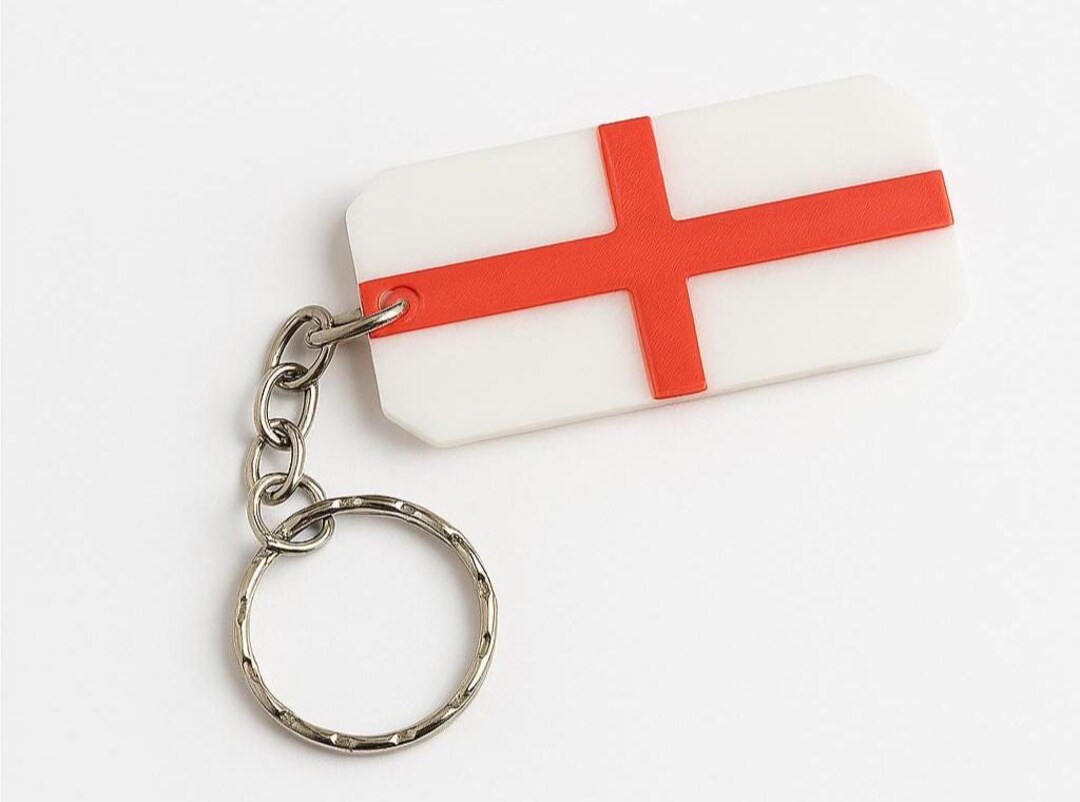 3D Printed St George's Cross Keyring: Patriotic England Flag Keychain ...