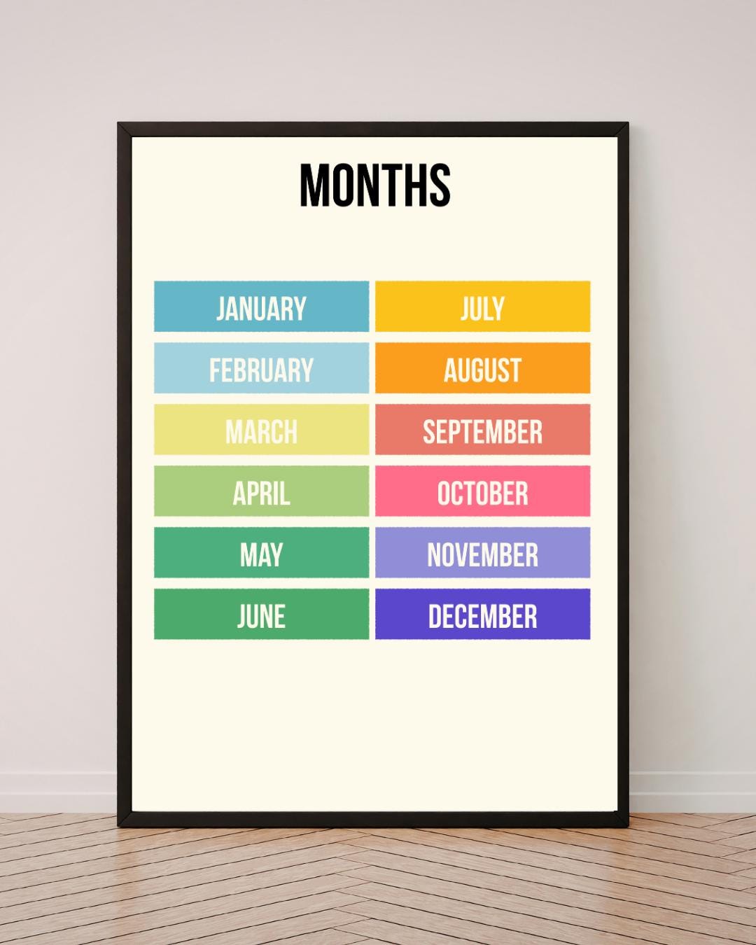 Months of the Year Educational Poster, Kindergarten Preschool ...