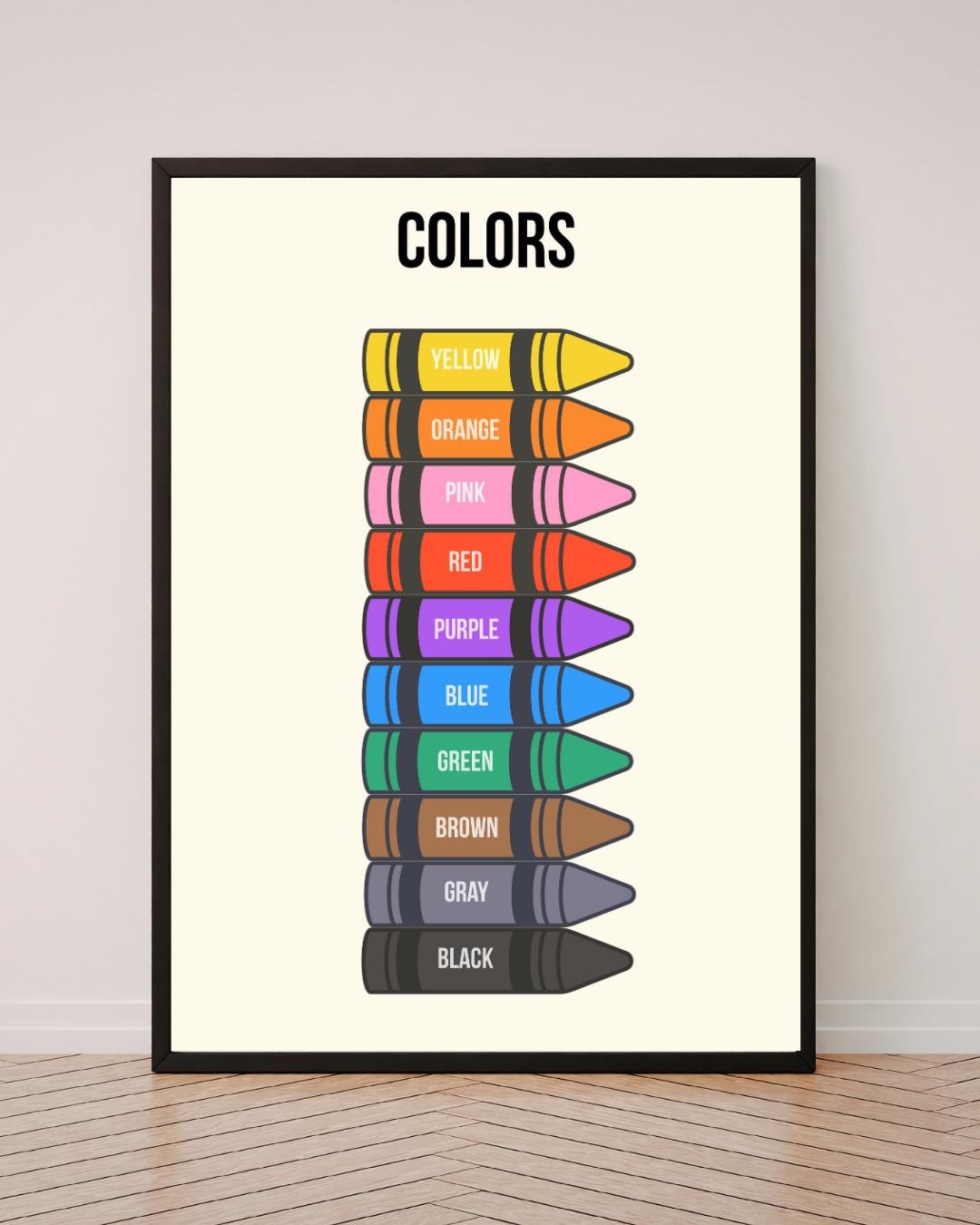 Colors Poster, Educational Posters, Kindergarten Poster, Classroom ...