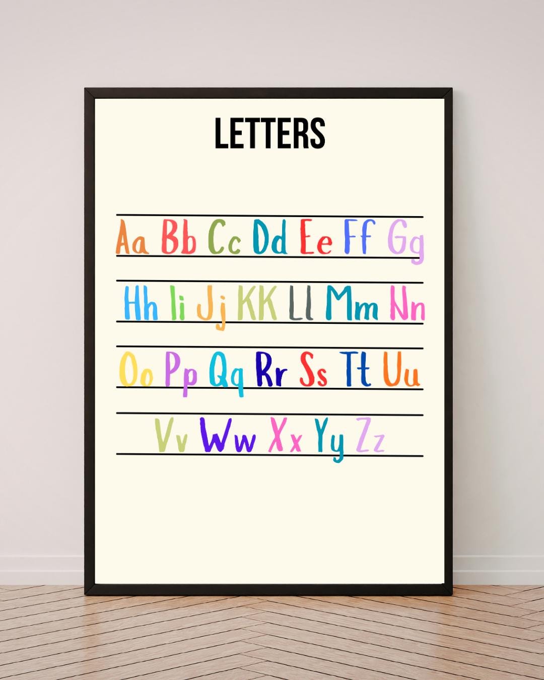 Preschool Alphabetic Poster Homeschooling Kid Chart, Playroom Printing ...