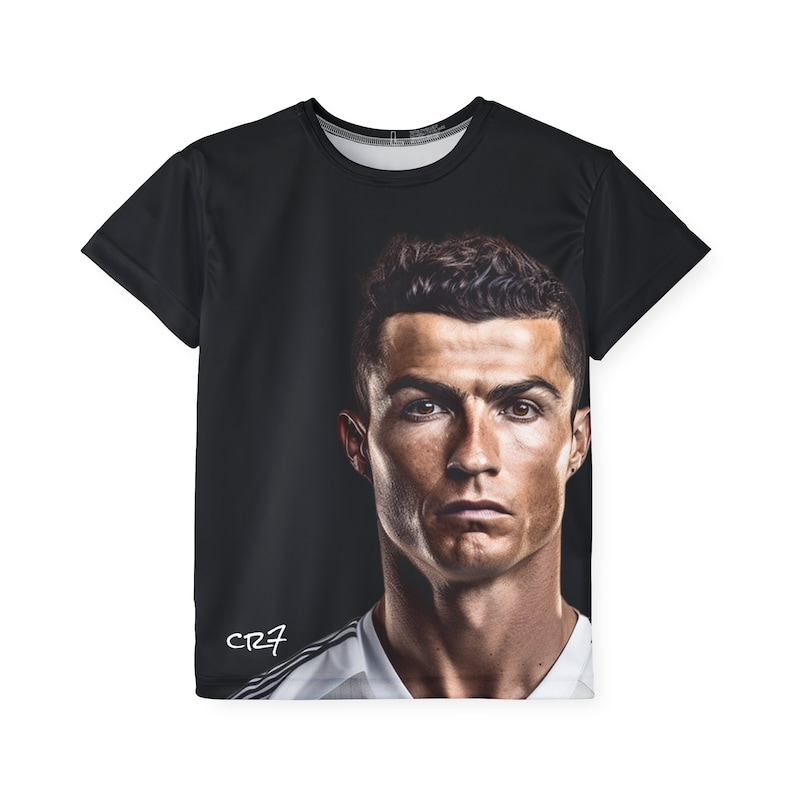 Cr7 Cristiano Ronaldo Kids Sports Black Jersey (AOP) Gift for Soccer ...