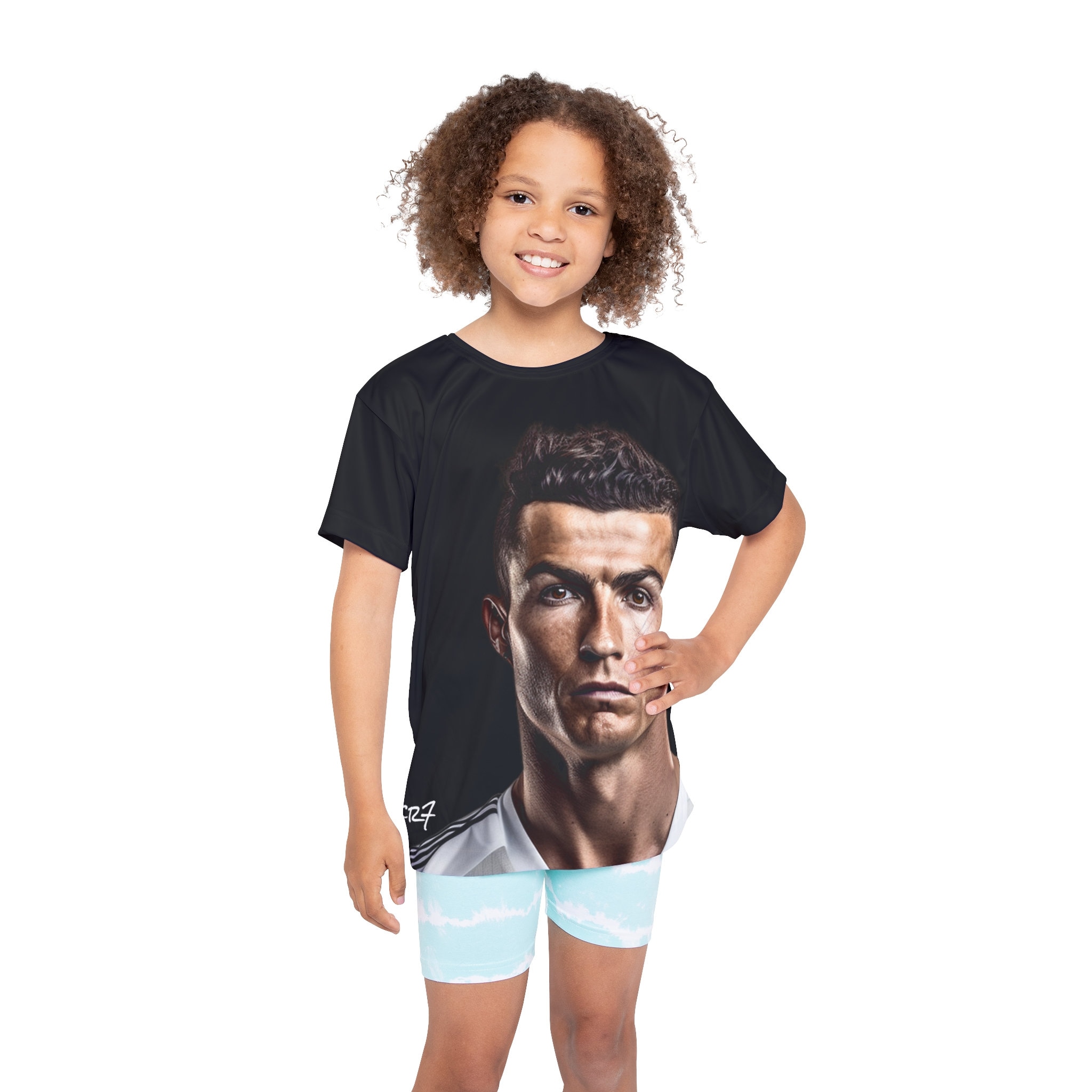 Cr7 Cristiano Ronaldo Kids Sports Black Jersey (AOP) Gift for Soccer ...