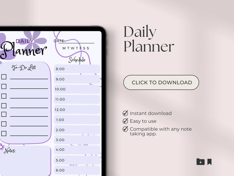 Pastel Colored Personal Daily Planner Digital Planner - Etsy