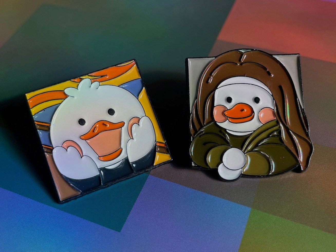 Famous Painting Duck Enamel Pin Mona Lisa Duck Pin Badge - Etsy