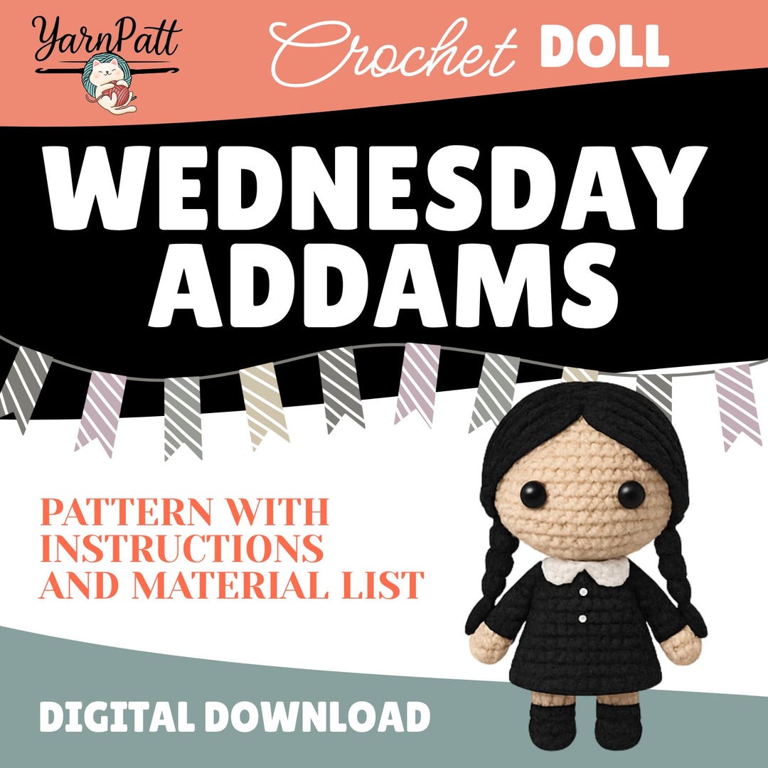 Wednesday Addams Crochet Pattern | Amigurumi Doll PDF - Etsy