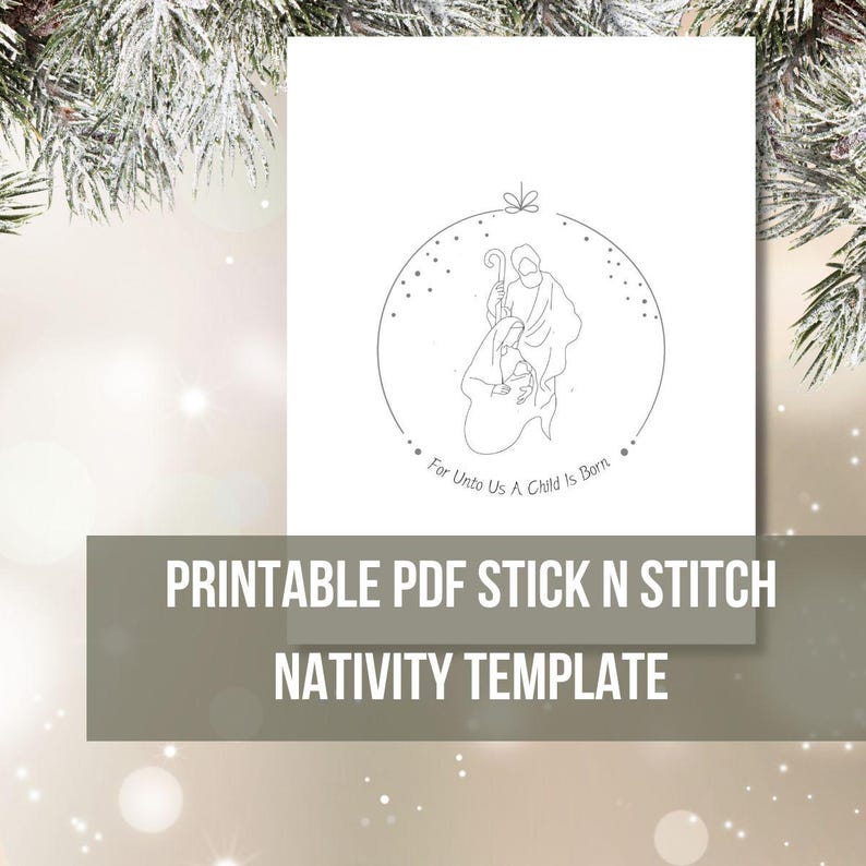 Stick and Stitch Printable Nativity PDF Hand Embroidery Pattern Digital ...