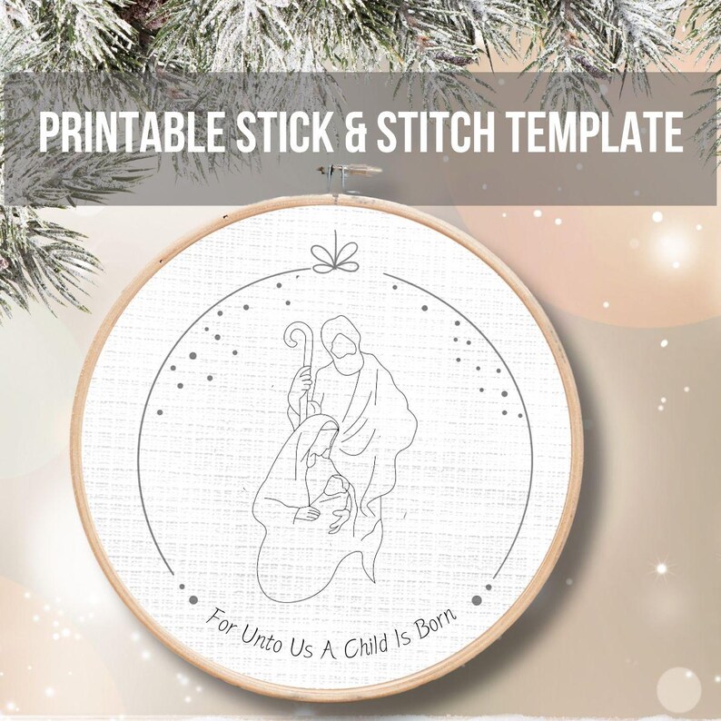 Stick and Stitch Printable Nativity PDF Hand Embroidery Pattern Digital ...