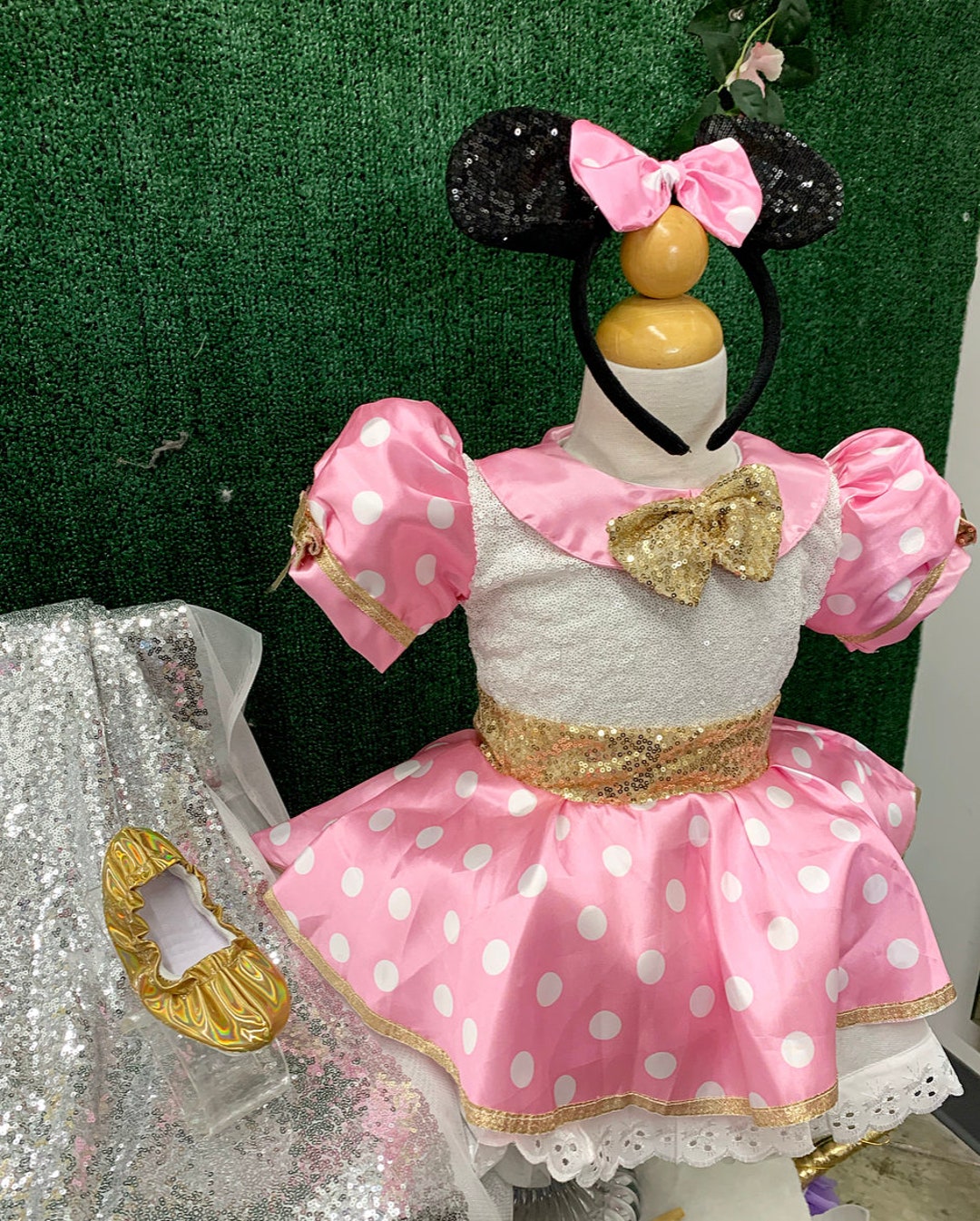 Minnie Mouse Dress, Mimi Pink Dress, Short Toddler Pink Minnie Dress ...