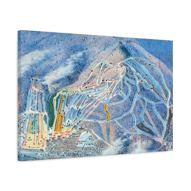 Hunter Mountain Ski Trail Map 3-D Canvas Poster New York - Etsy