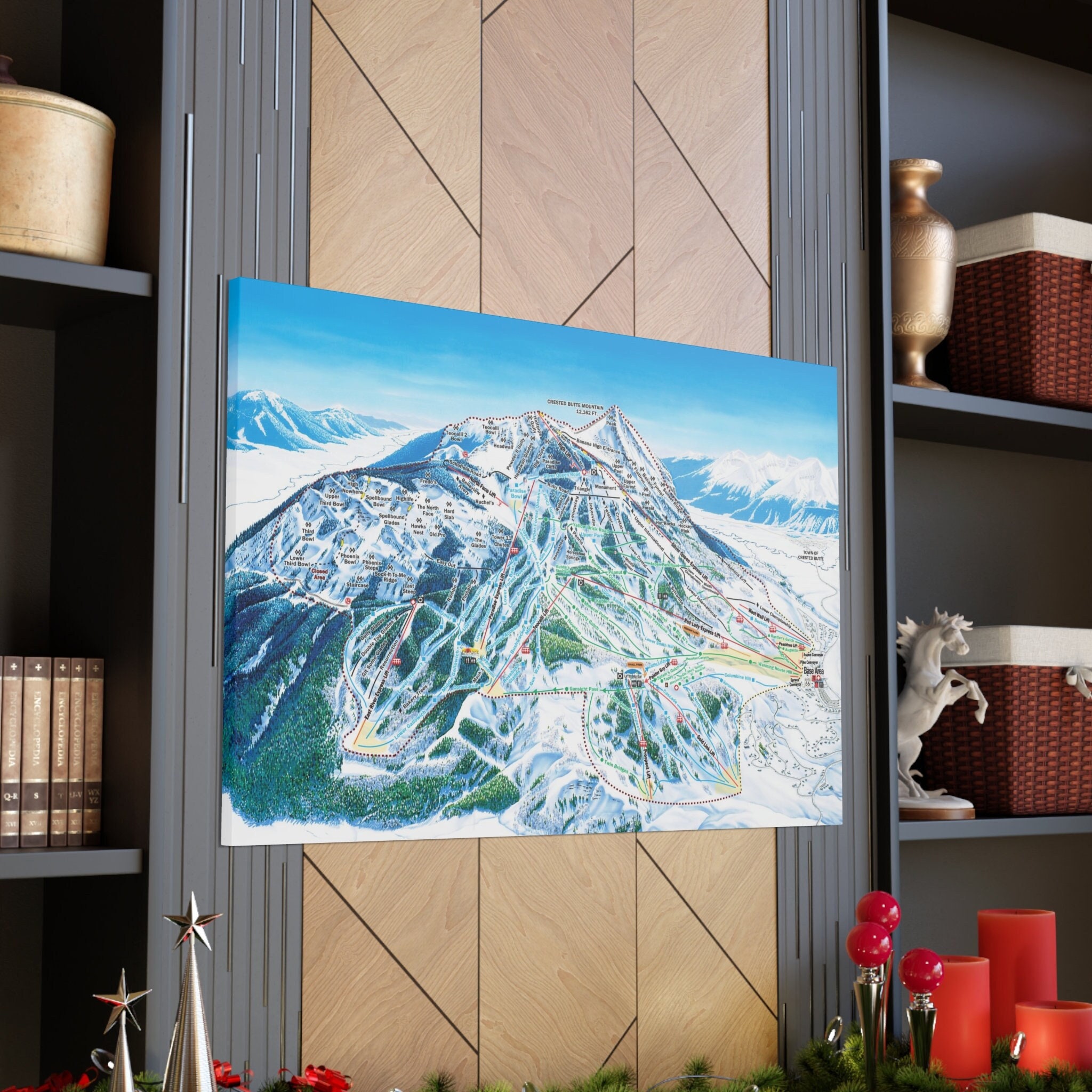 Crested Butte Ski Trail Map 3-D Canvas Poster Colorado - Etsy