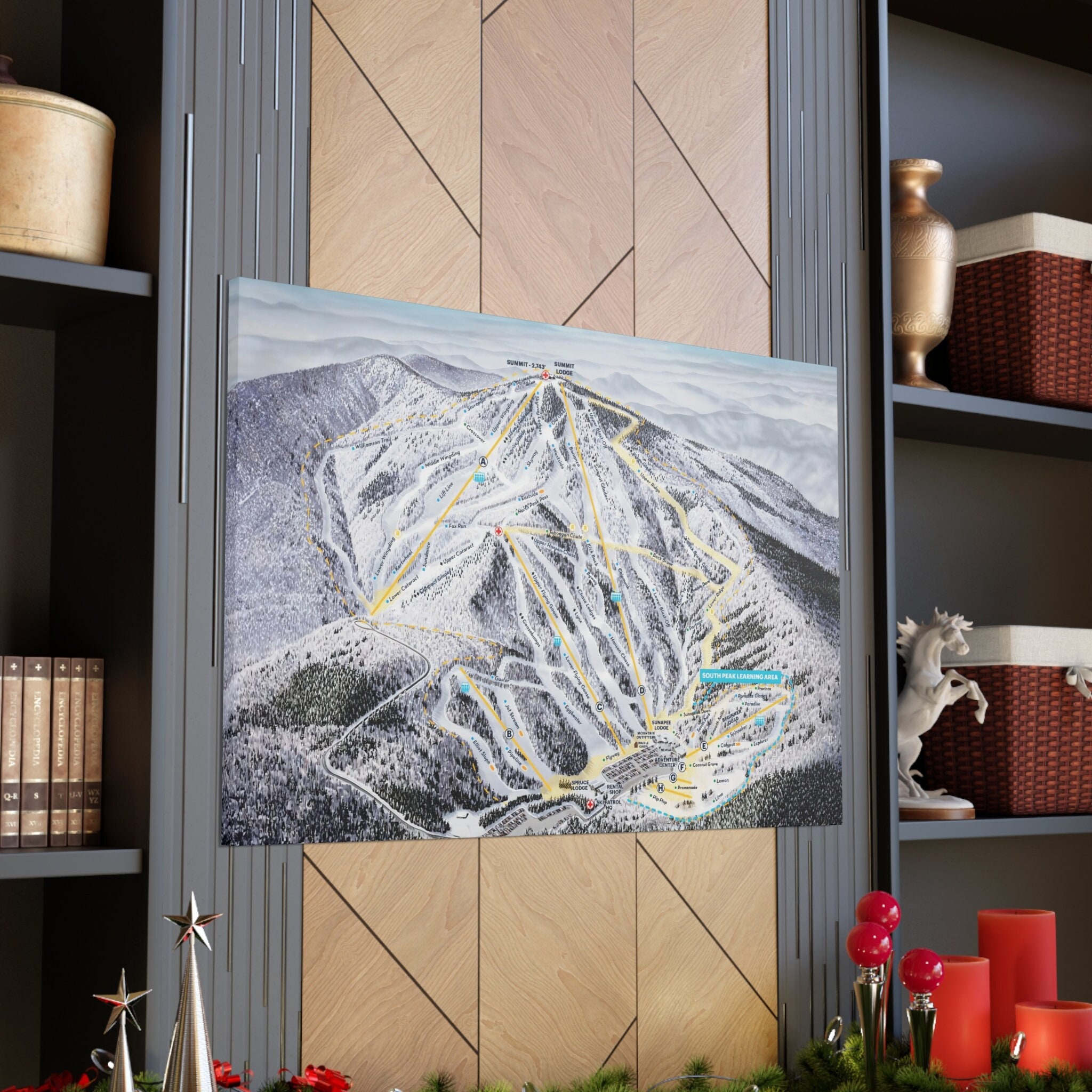 Mount Sunapee New Hampshire Ski Trail Map 3-D Canvas Poster - Etsy