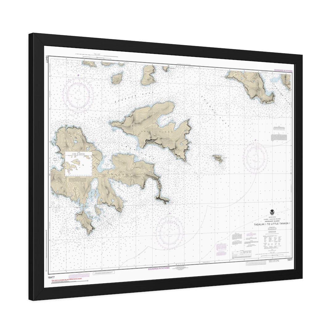 Little Tanaga Island Alaska Nautical Chart Sailing Map Andreanof ...