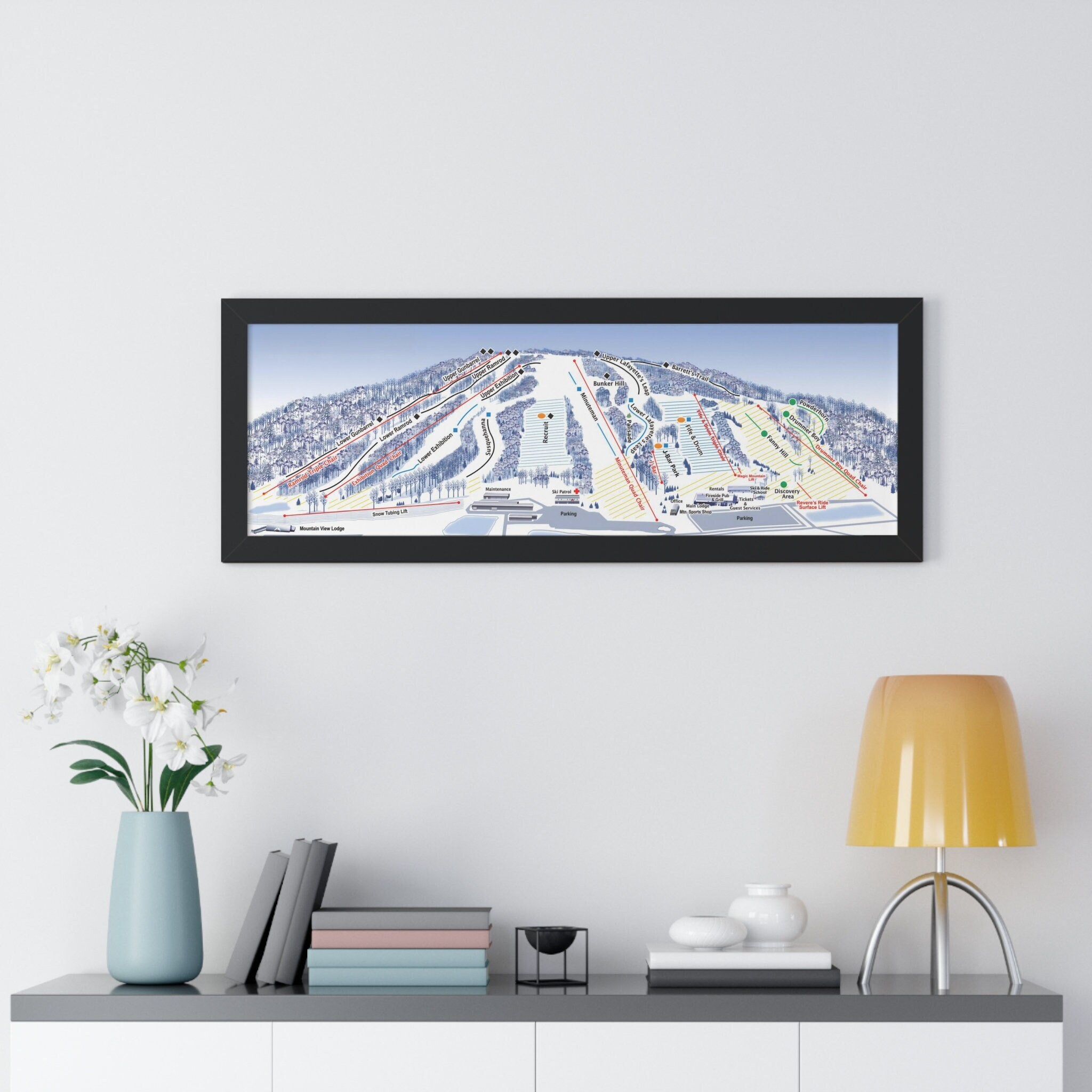 Roundtop Mountain Pennsylvania Trail Map Ski Resort Framed Poster - Etsy