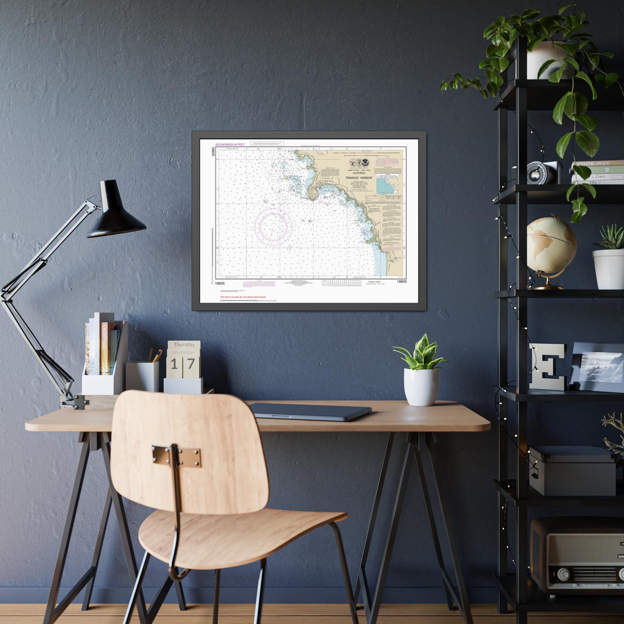 Trinidad Harbor California Nautical Chart Sailing Map Framed Poster - Etsy