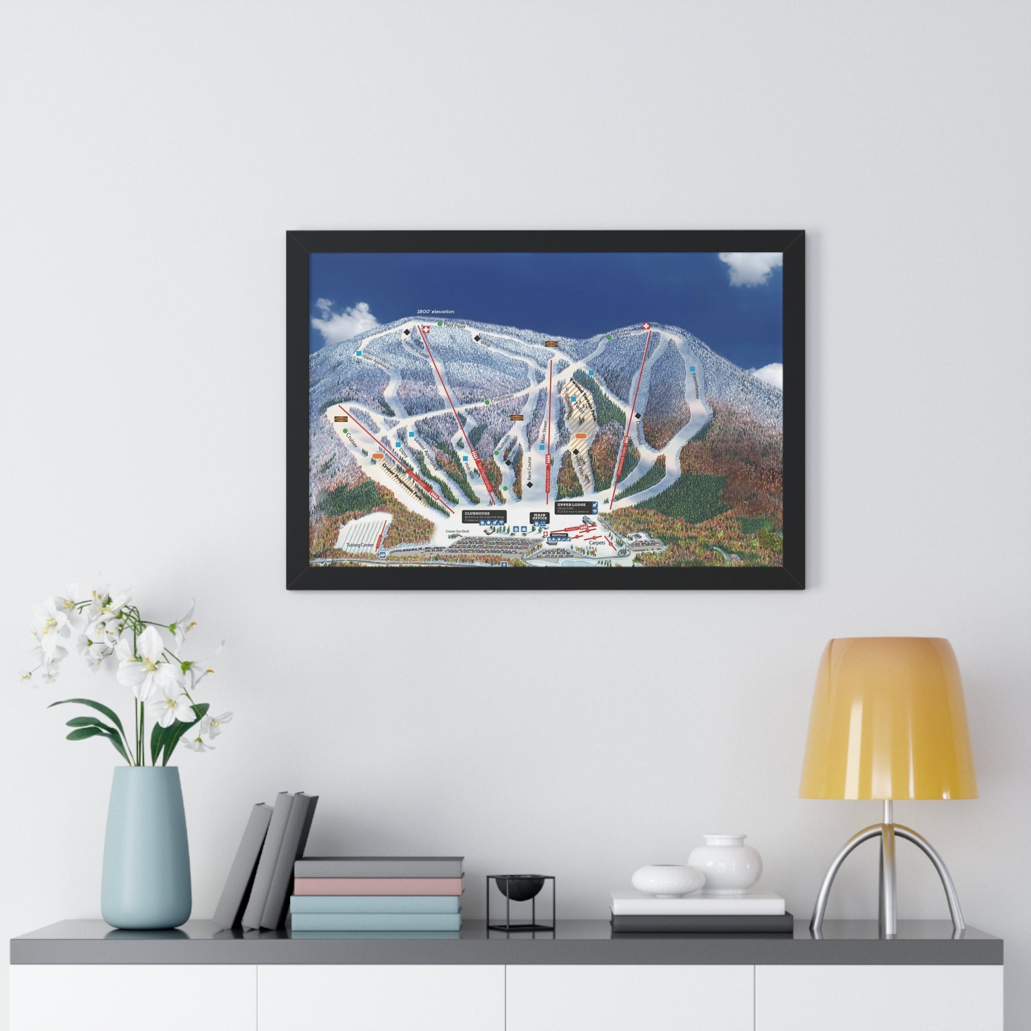 Butternut Massachusetts Trail Map Ski Resort Framed Poster - Etsy