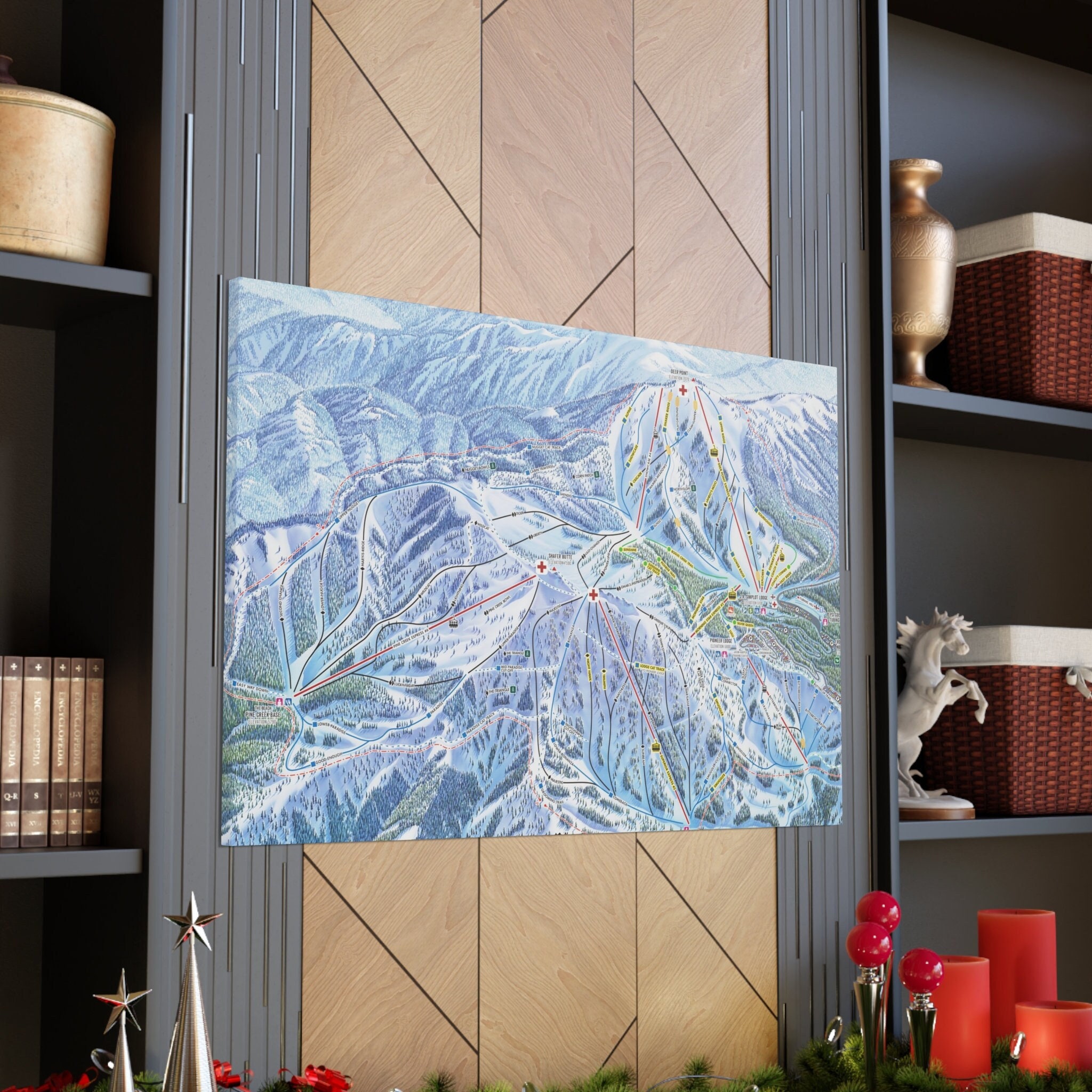 Bogus Basin Ski Trail Map 3-D Canvas Poster Idaho - Etsy