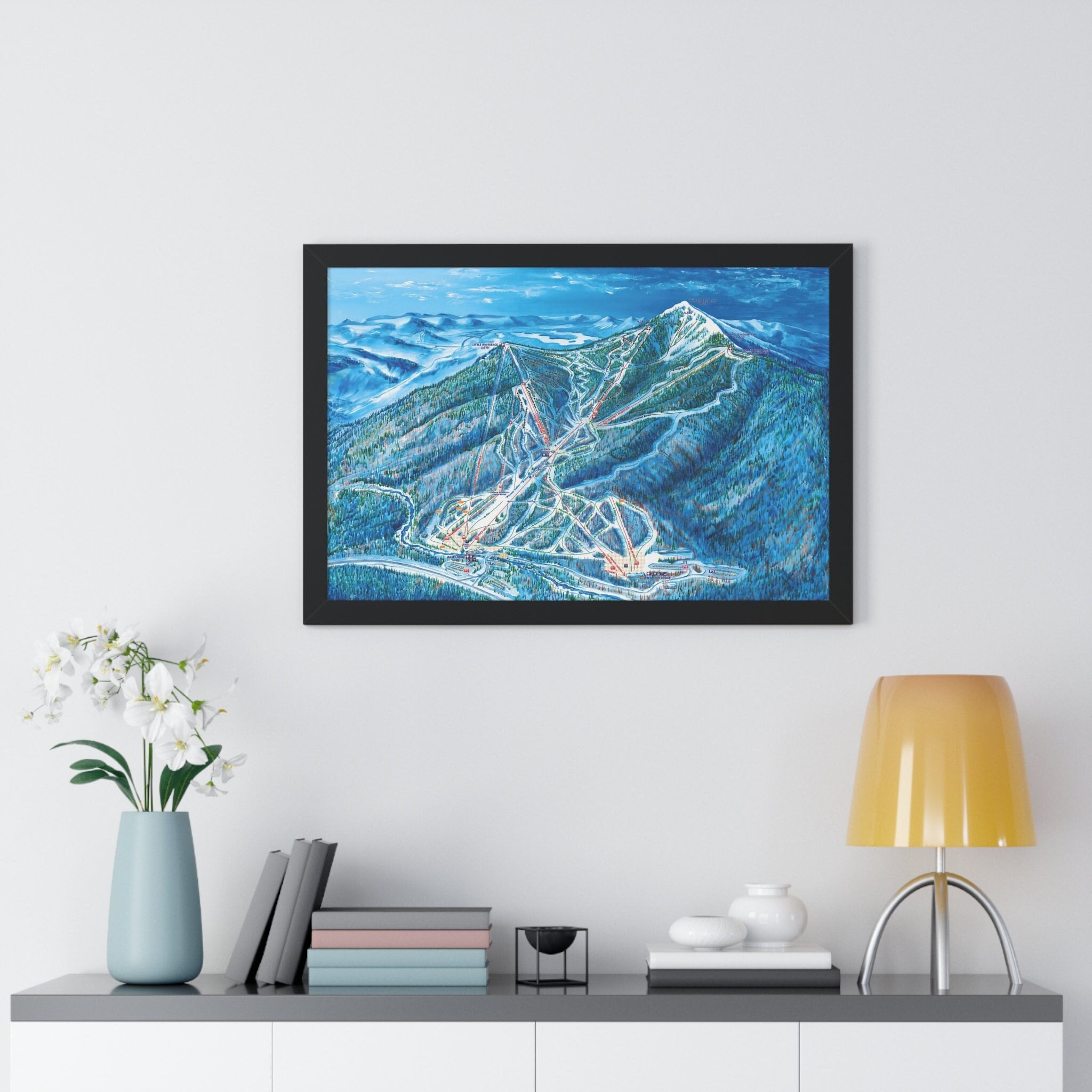 Whiteface Mountain New York Trail Map Ski Resort Framed Poster - Etsy
