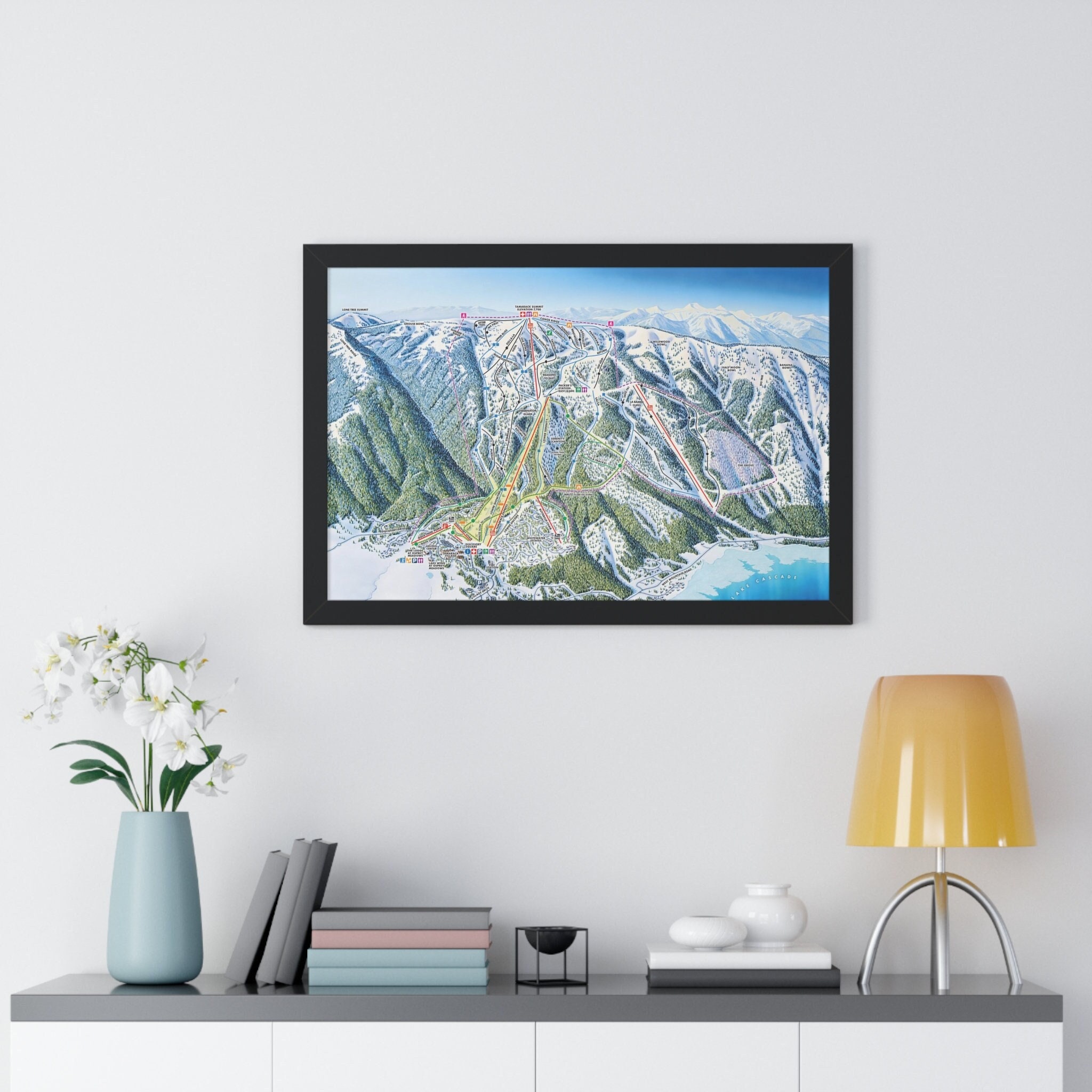 Tamarack Resort Idaho Trail Map Ski Framed Poster - Etsy